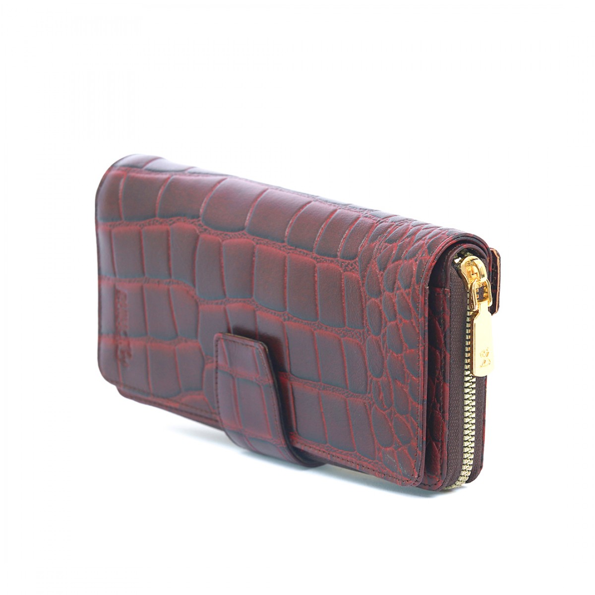 Rhino Leathers Crocodile Texture Ladies Leather Purse, Two Tone